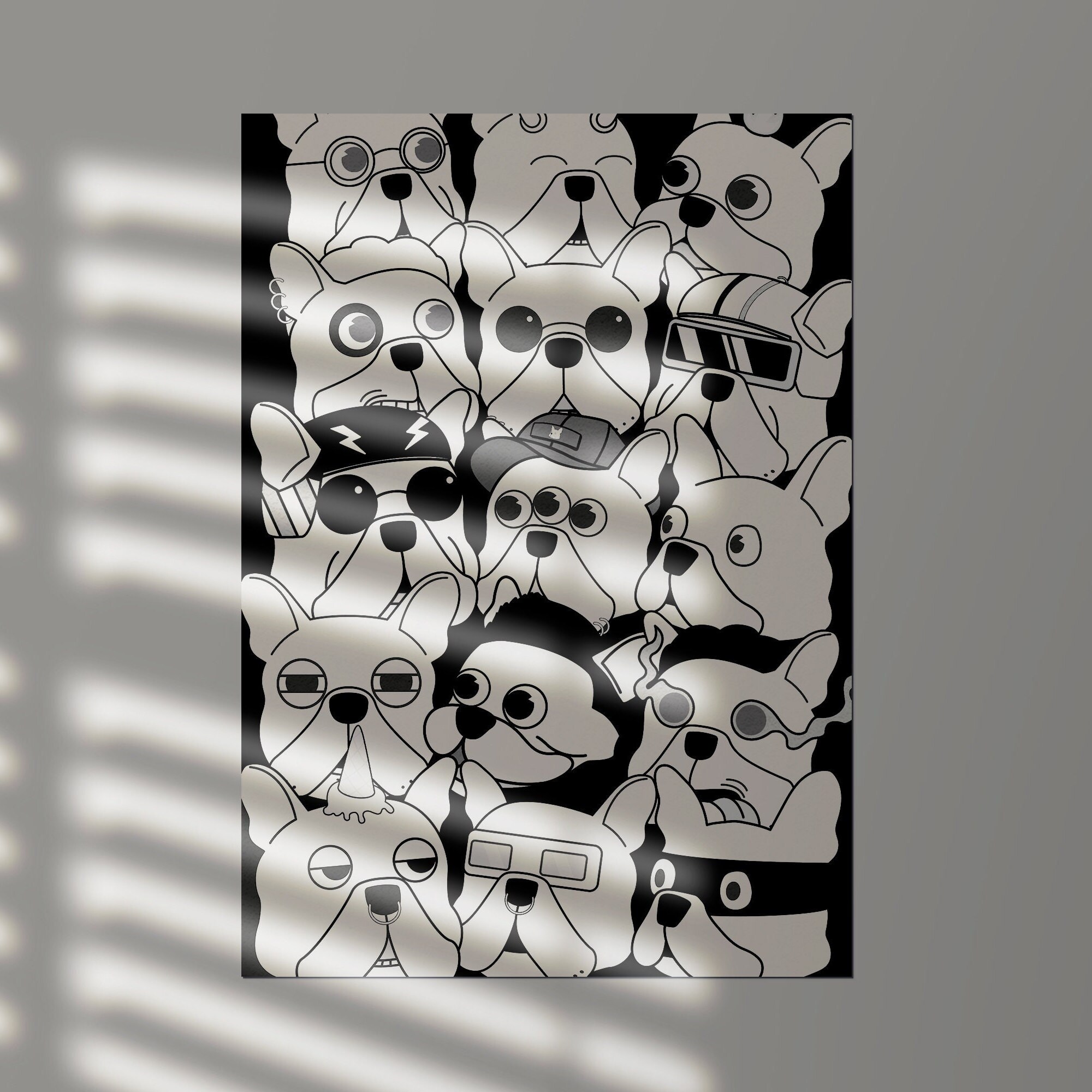 Poster With Cartoon Faces Poster With Characters Characters - Etsy