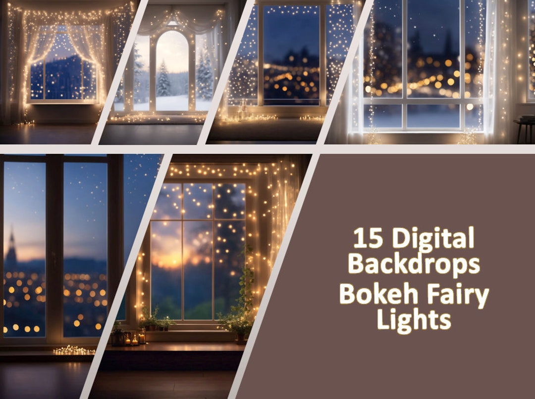 Bokeh Fairy Lights Digital Backgrounds Backdrop Overlays - Etsy