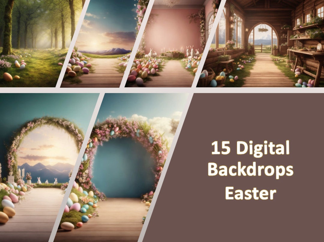 15x Digital Backgrounds Easter Backdrop Overlays Studio - Etsy