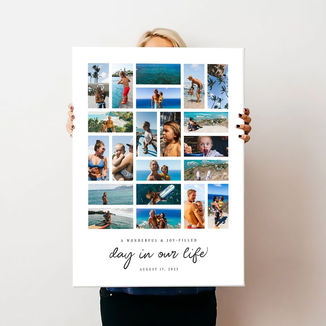 Personalized Photo Collage Canvas Day in Our Life Family - Etsy