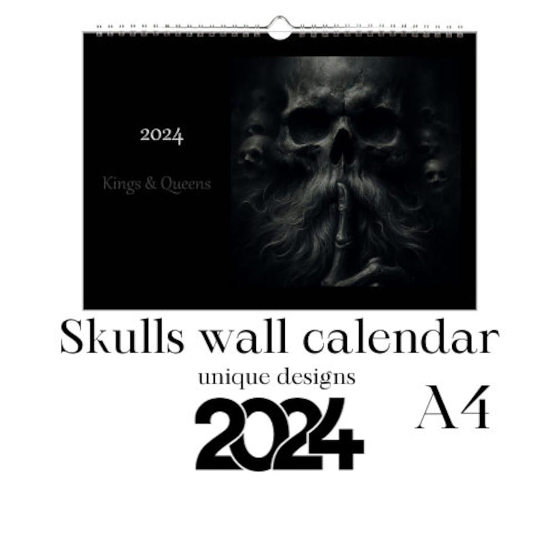 Skulls Wall Calendar kings&queens A4 Artistique - Etsy