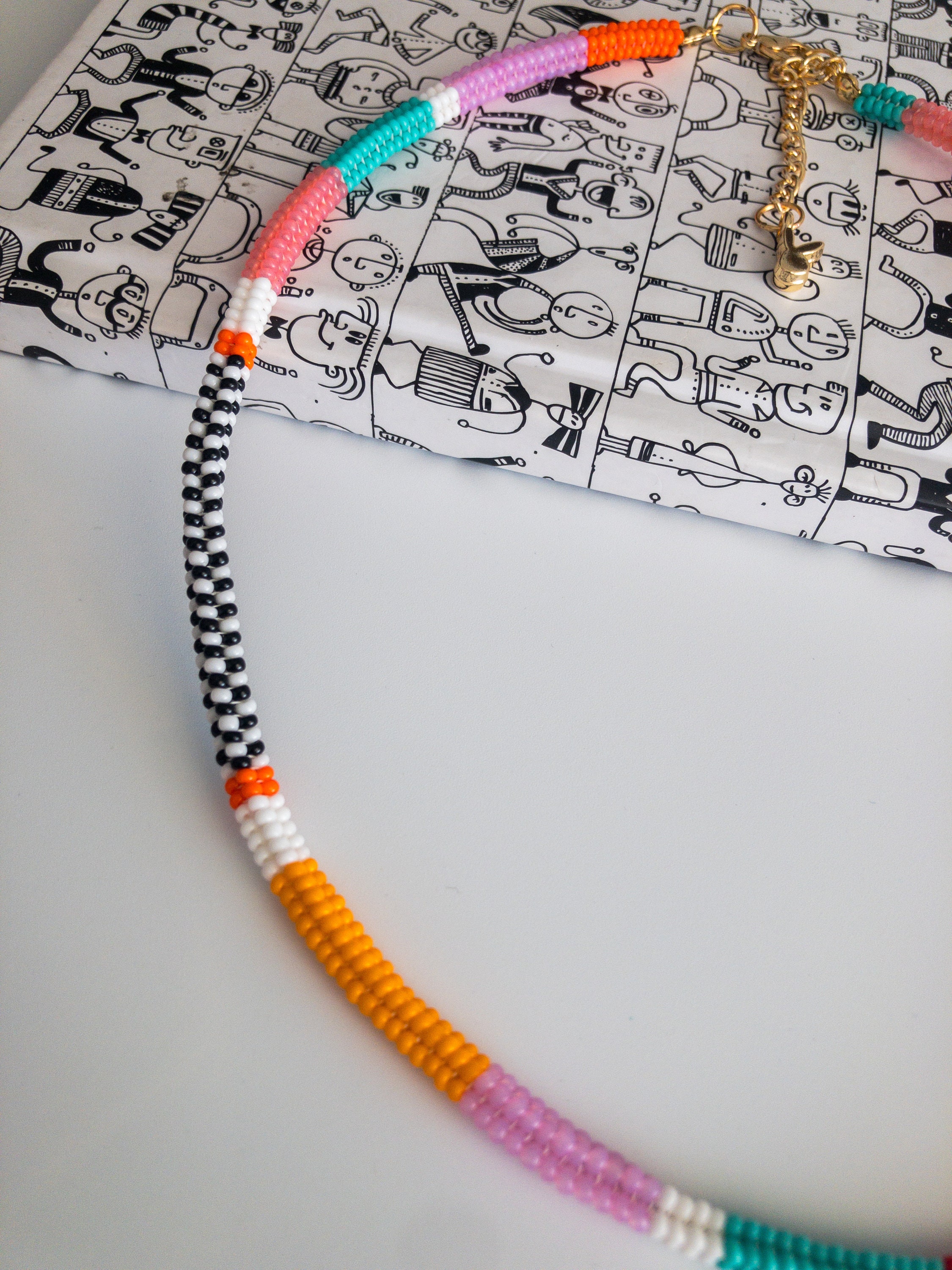 Mixed Color Handmade Necklace, Multi Colored Necklace, Colorful Seed ...