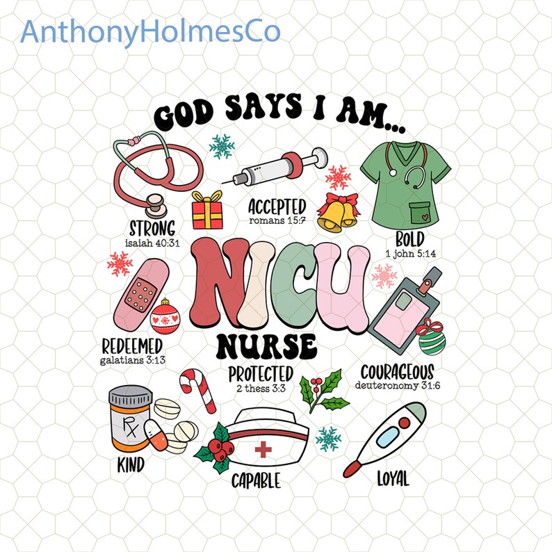 God Says I Am NICU Nurse Png Nicu Nurse Christmas Png Cute - Etsy