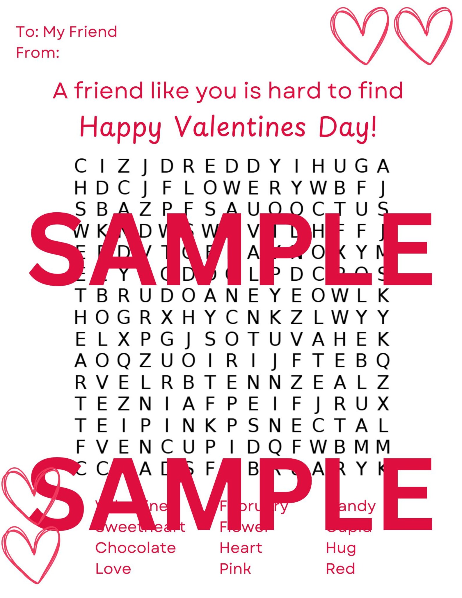 Valentines Day Word Search. Valentines Day Printable. DIY Valentines ...