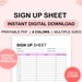 Sign up Sheet | Sign in Sheet | Sign up Sheet Template | Please Sign ...