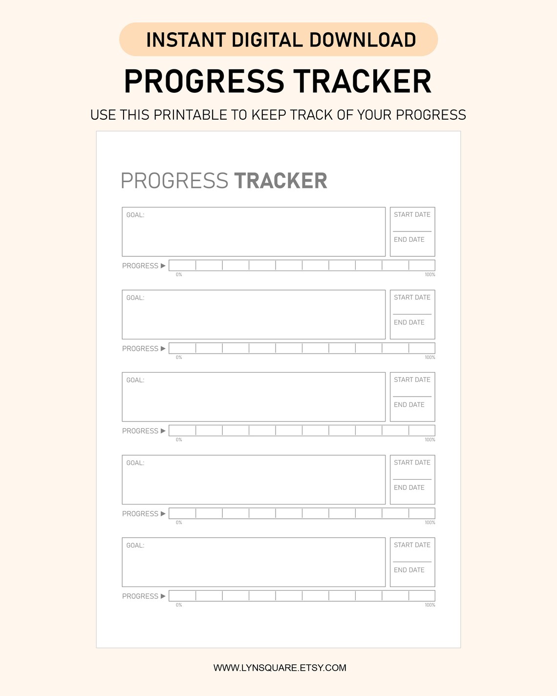 Progress Tracker Goal Tracker Routine Tracker - Etsy