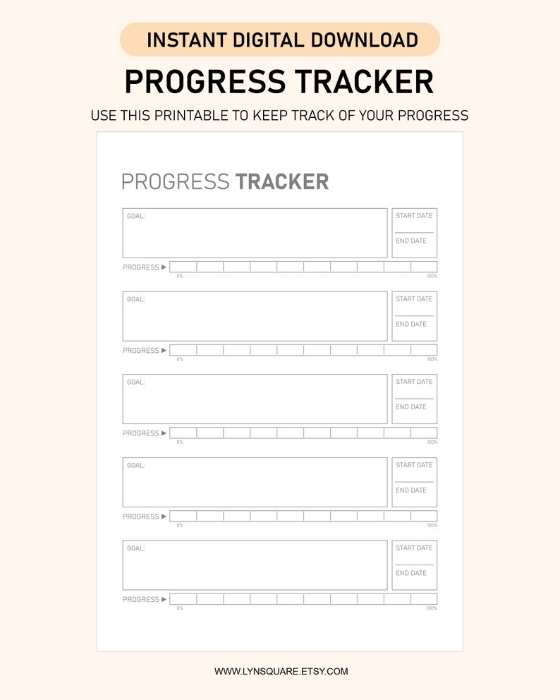 Progress Tracker Goal Tracker Routine Tracker - Etsy