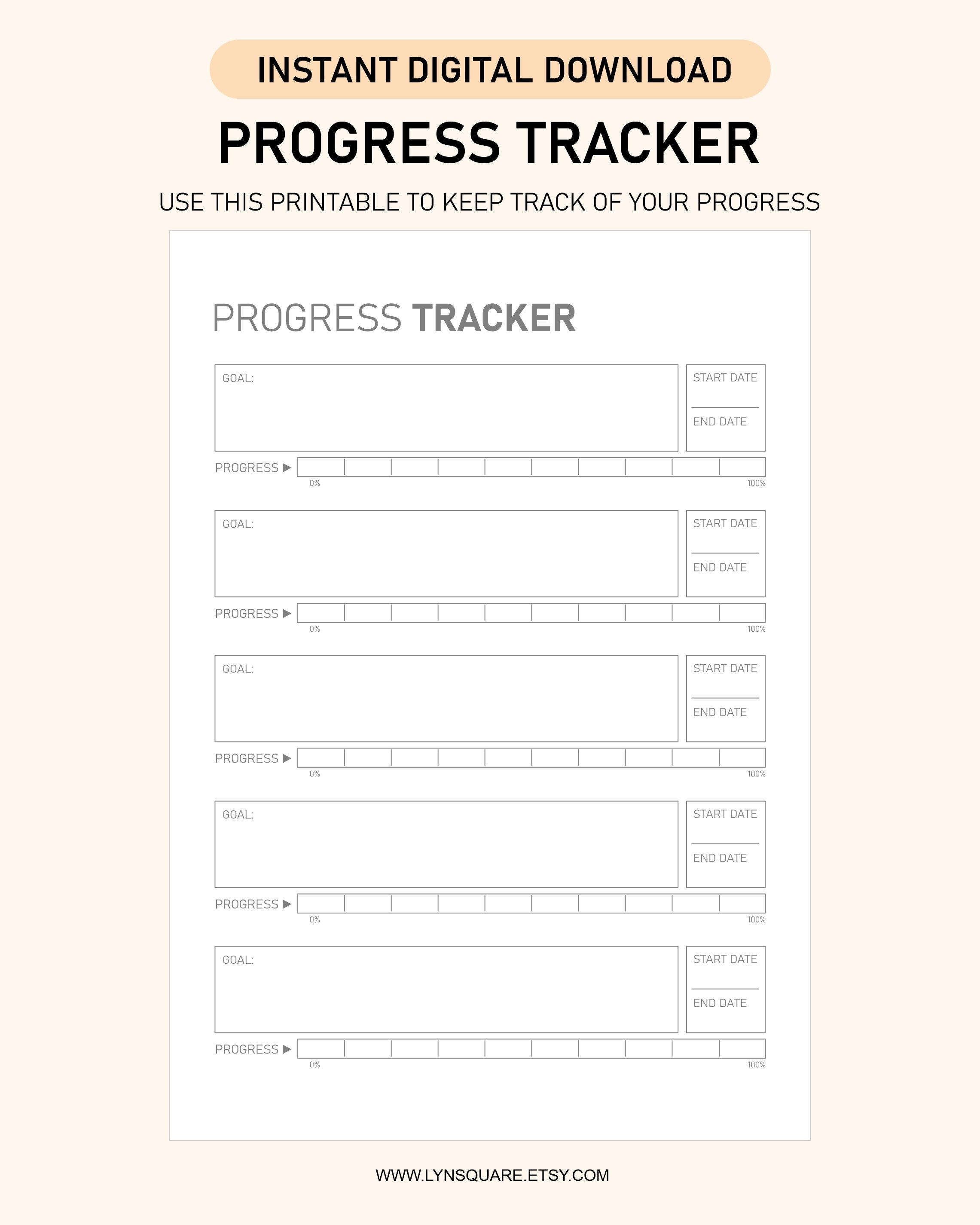 Progress Tracker Goal Tracker Routine Tracker - Etsy