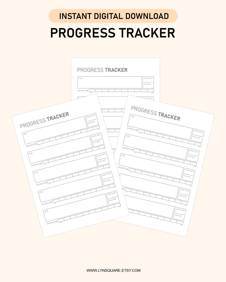 Progress Tracker Goal Tracker Routine Tracker - Etsy