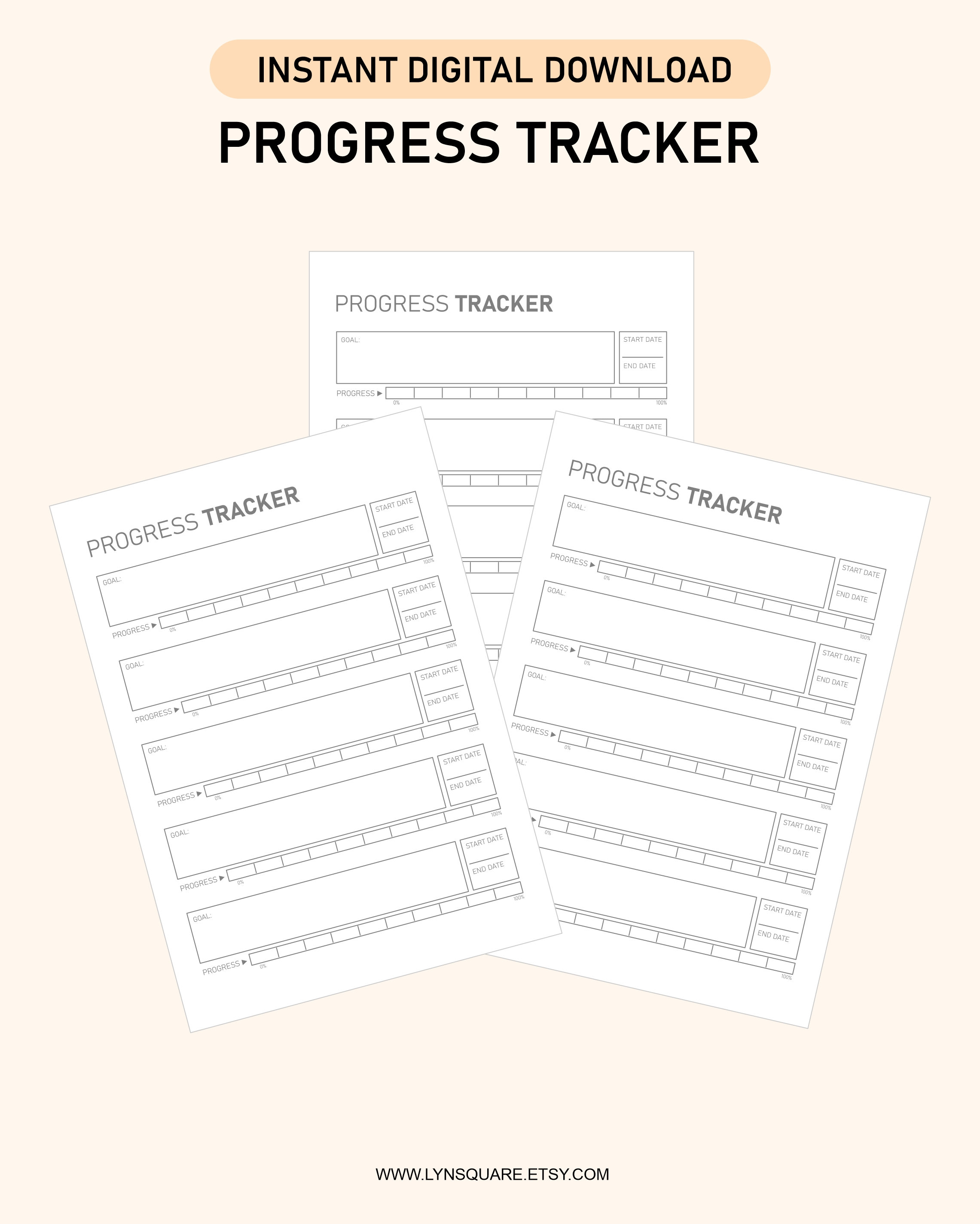 Progress Tracker Goal Tracker Routine Tracker - Etsy