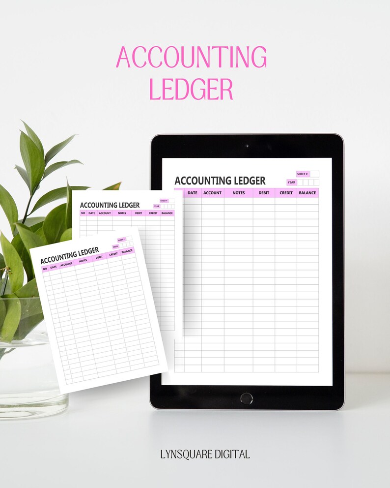 Printable Accounting Ledger, Accounting Ledger Template, Expense ...