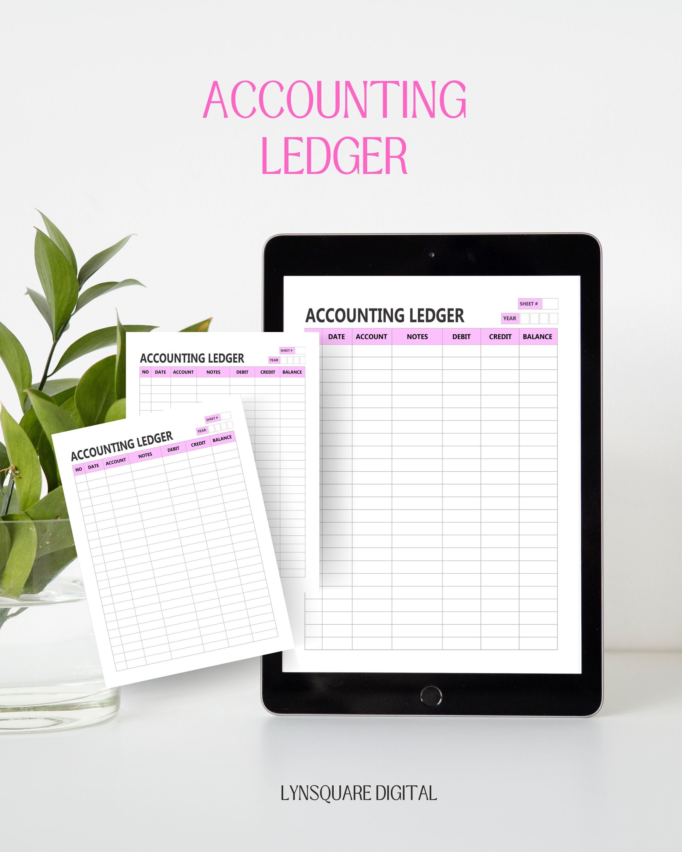 Printable Accounting Ledger, Accounting Ledger Template, Expense ...