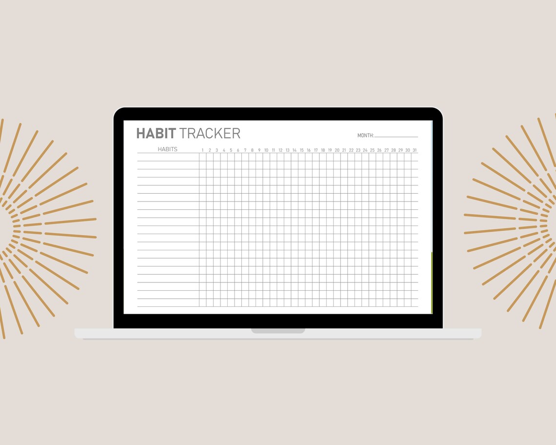 Habit Tracker Printable Habit Planner Simple Habit Tracker Monthly ...