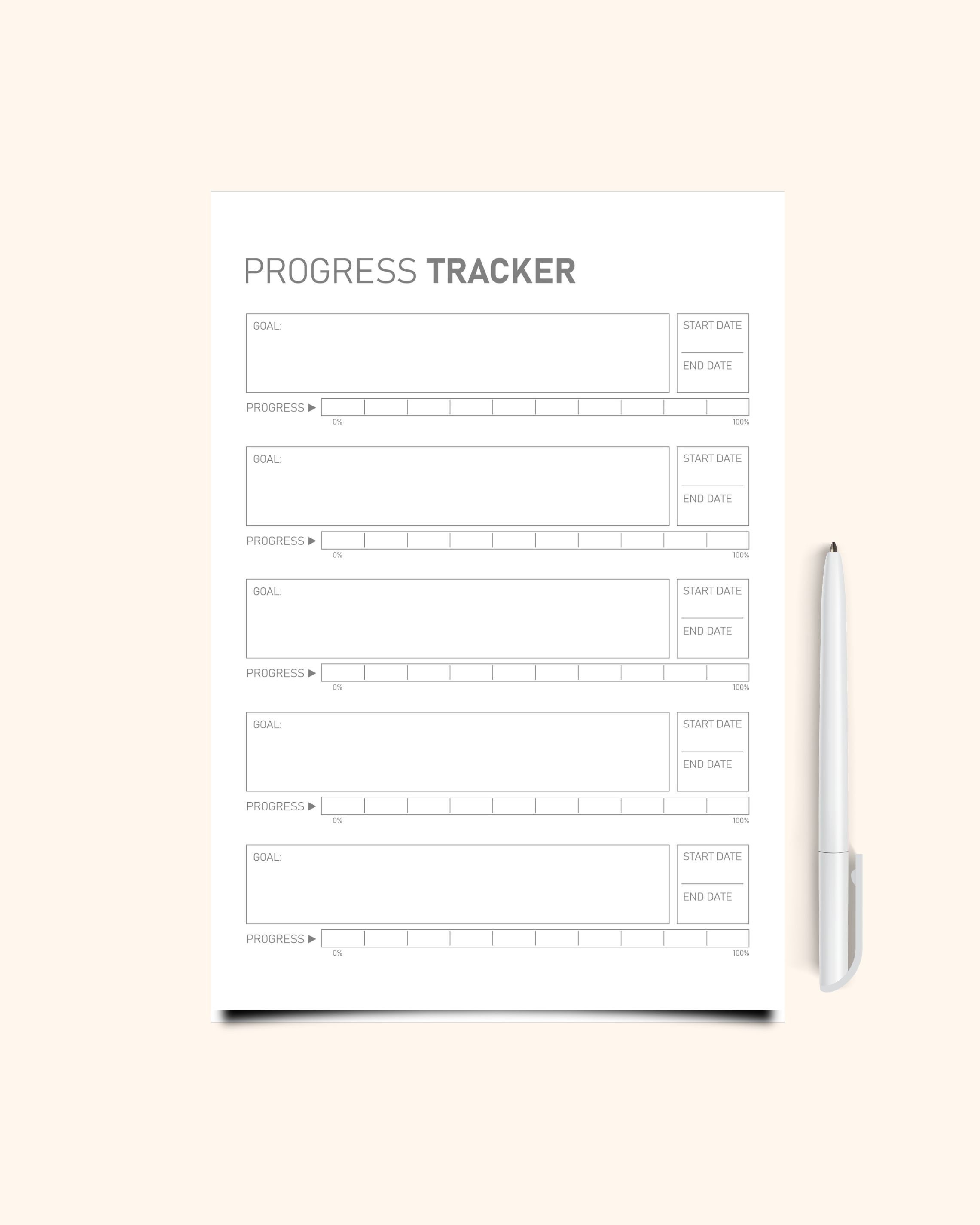 Progress Tracker Goal Tracker Routine Tracker - Etsy