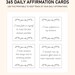 365 Daily Affirmation Cards | Vision Board Printables | Affirmation ...