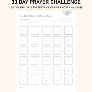30 Day Prayer Challenge Challenge Tracker Monthly Challenge Challenge ...