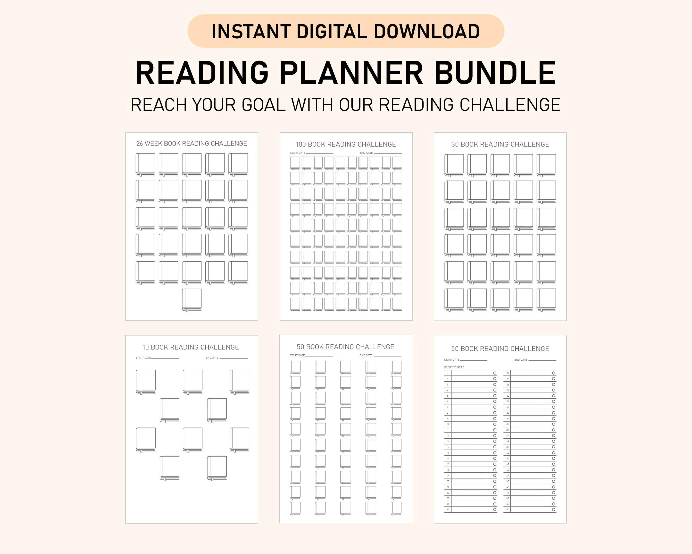 Reading Planner, Printable Reading Journal, Book Reading Planner ...