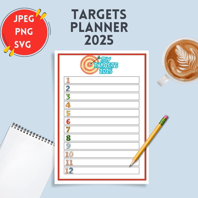 Targets Planner 2025 - Etsy