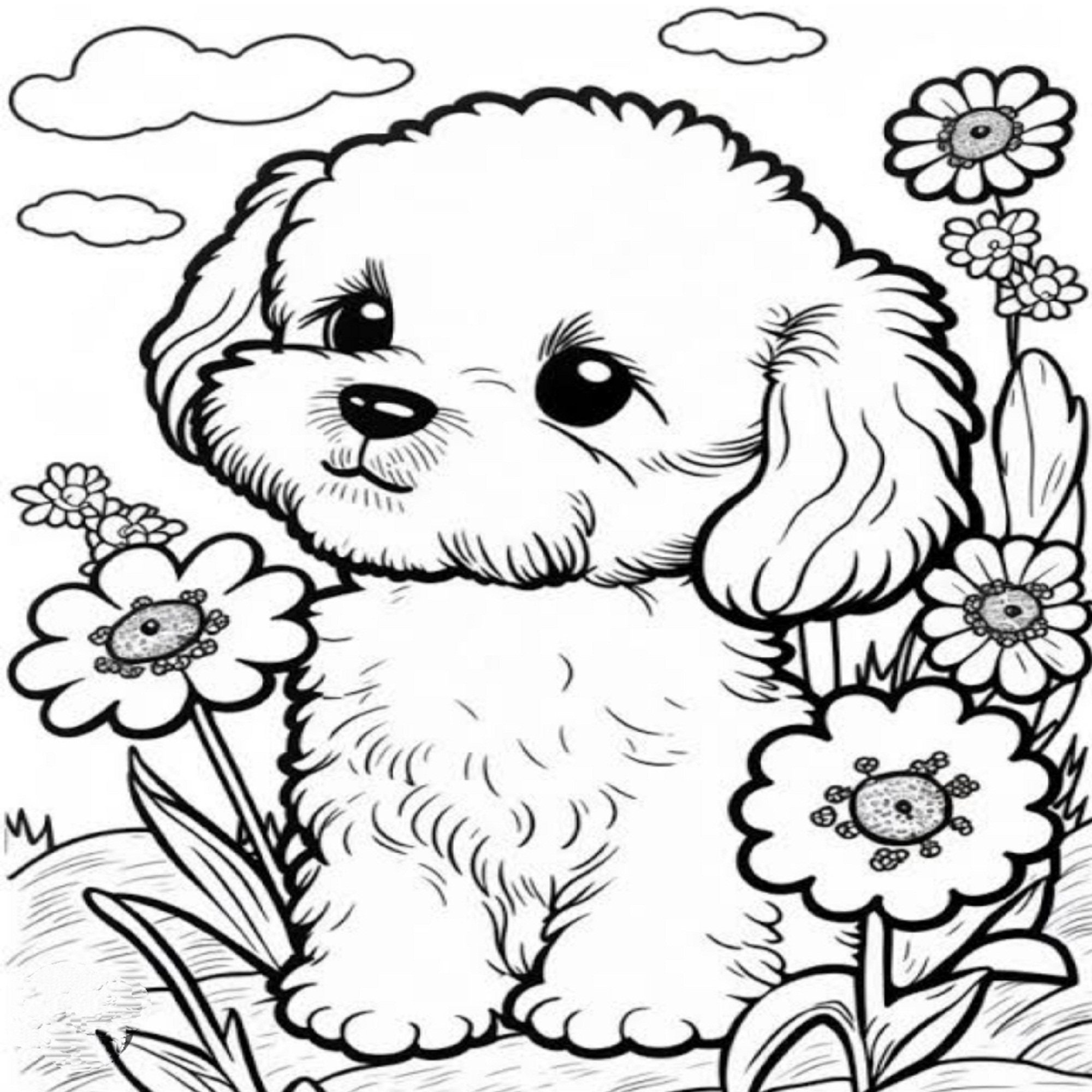 Cute Animals Sketches for Kids to Color - Etsy