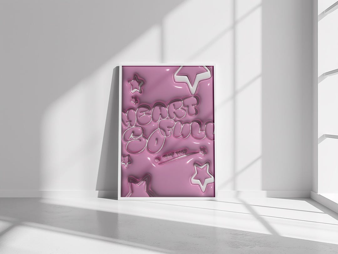 Playful Bubbly Font Poster Aesthetic Wall Art for Any Space - Etsy