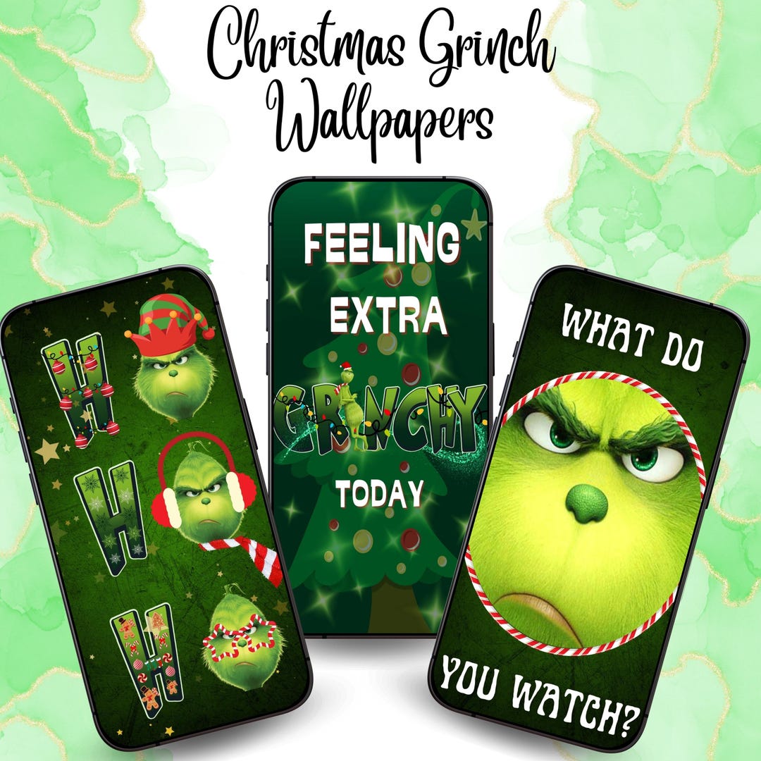 Christmas Grinch Wallpaper Hohoho 3 Green Grinch Wallpapers Grinch Mood ...