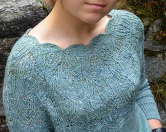 Fleurine Sweater Knitting Pattern, Top-down Sweater Pattern, Circular ...