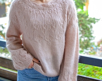 Fleurine Sweater Knitting Pattern, Top-down Sweater Pattern, Circular ...