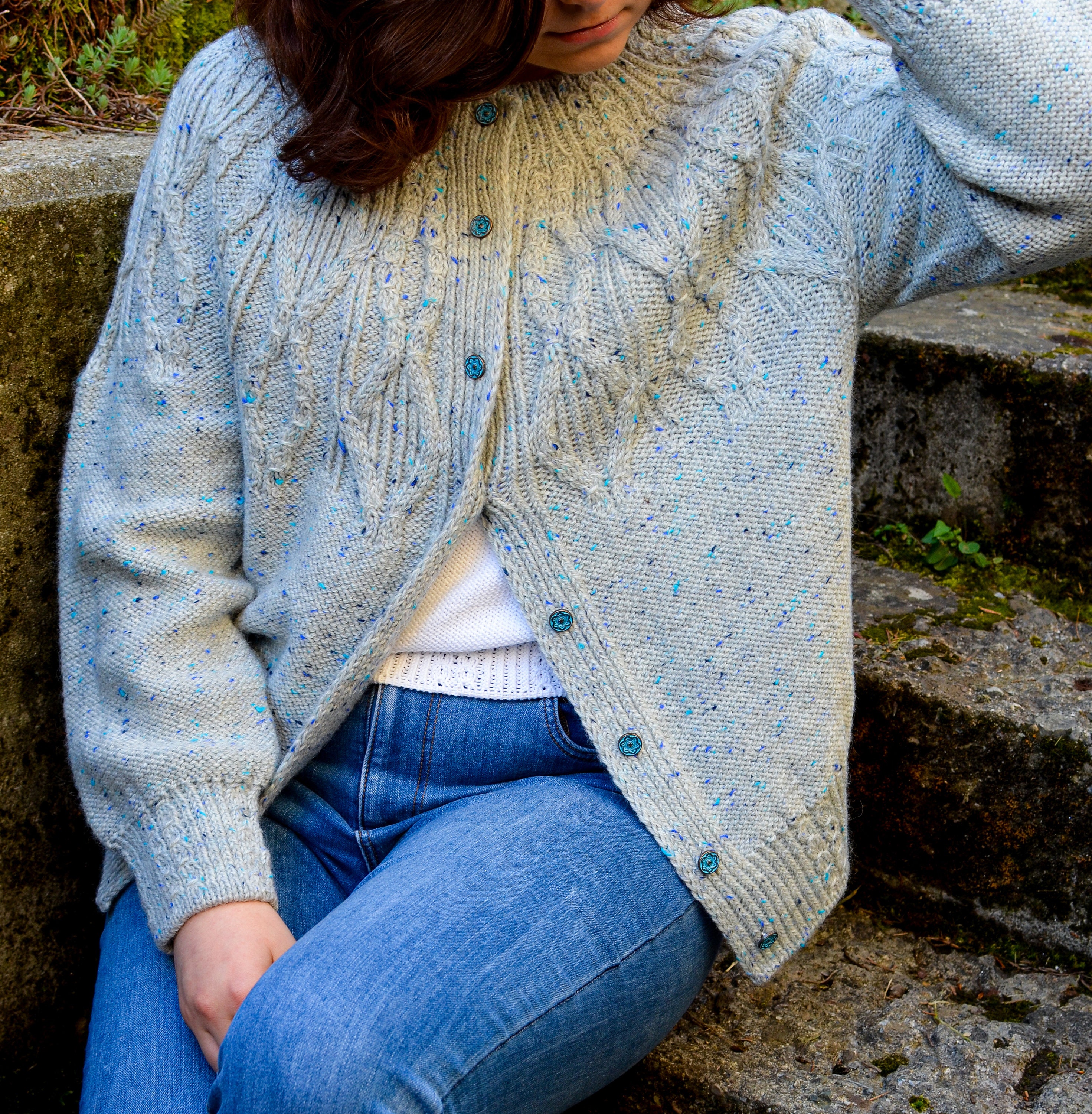 Saga Stitch Cardigan Knitting Pattern in English and Danish - Etsy