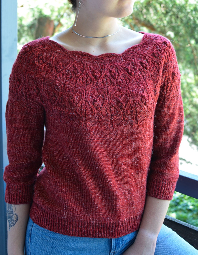Knitting Pattern Coryn Sweater, Top-down Sweater Pattern, Circular Yoke ...