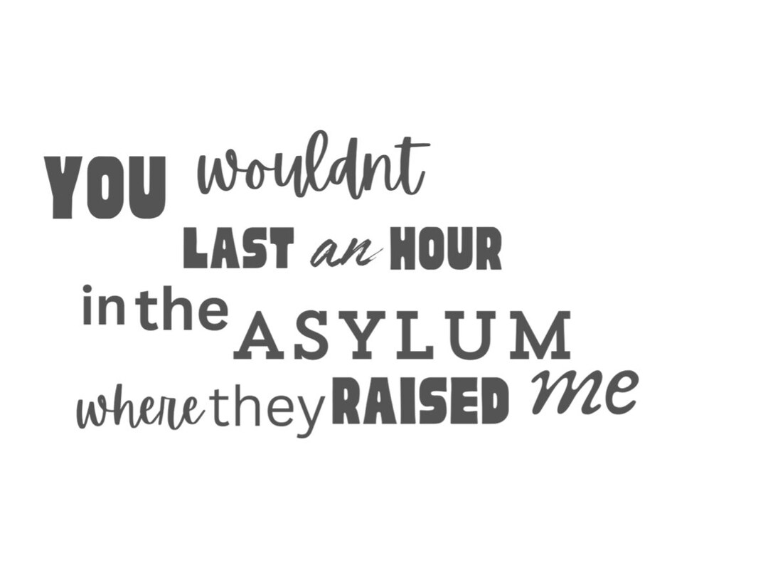 You Wouldnt Last an Hour in the Asylum SVG, Tortured Poets SVG, Cricut ...