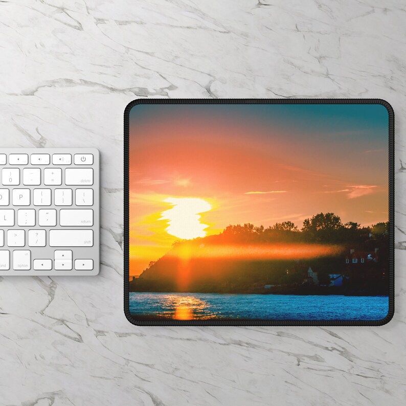 Beautiful Mackinac Island Silhouette Mousepad - Sunset Over Lake Huron ...
