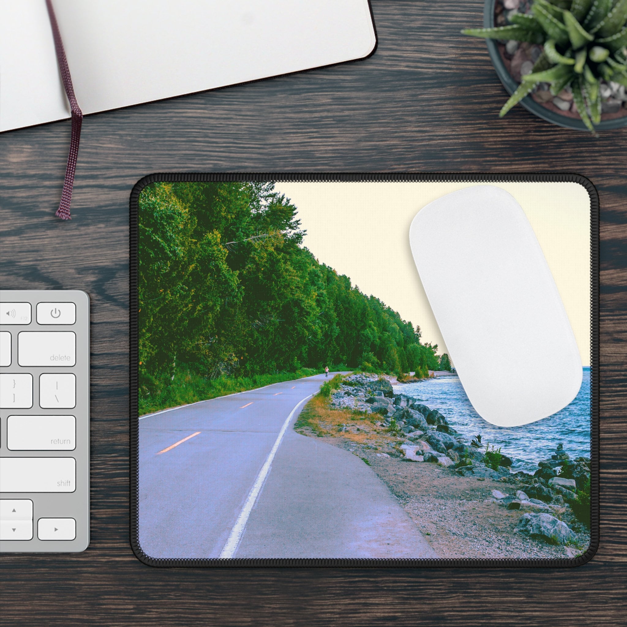 Stunning Mackinac Island Bike Highway Mouse Pad | Scenic Lake Huron ...