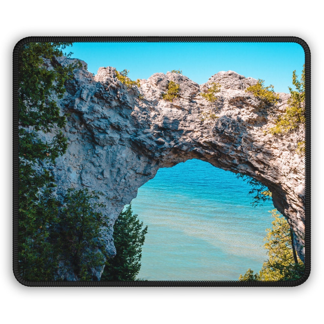 Beautiful Arch Rock Mackinac Island Mousepad | Scenic Lake Huron View ...