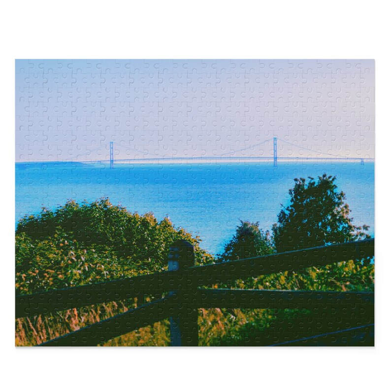 Mackinac Bridge Jigsaw Puzzle: Stunning Landscape of Mighty Mack From ...