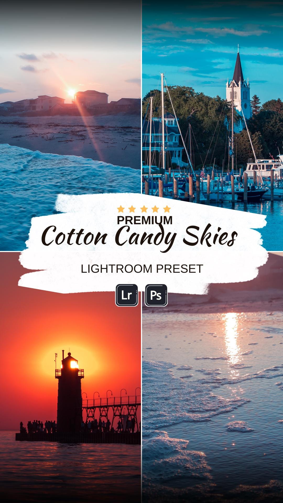 Cotton Candy Sky Lightroom Preset | Pink & Blue Sunset Photography ...