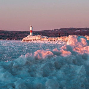 Petoskey Pierhead Lighthouse on Lake Michigan Canvas Wall Art Print ...