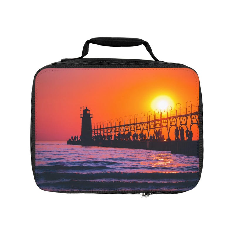 South Haven South Pier Lighthouse Sunset Lunchbox Lake Michigan Scenic ...