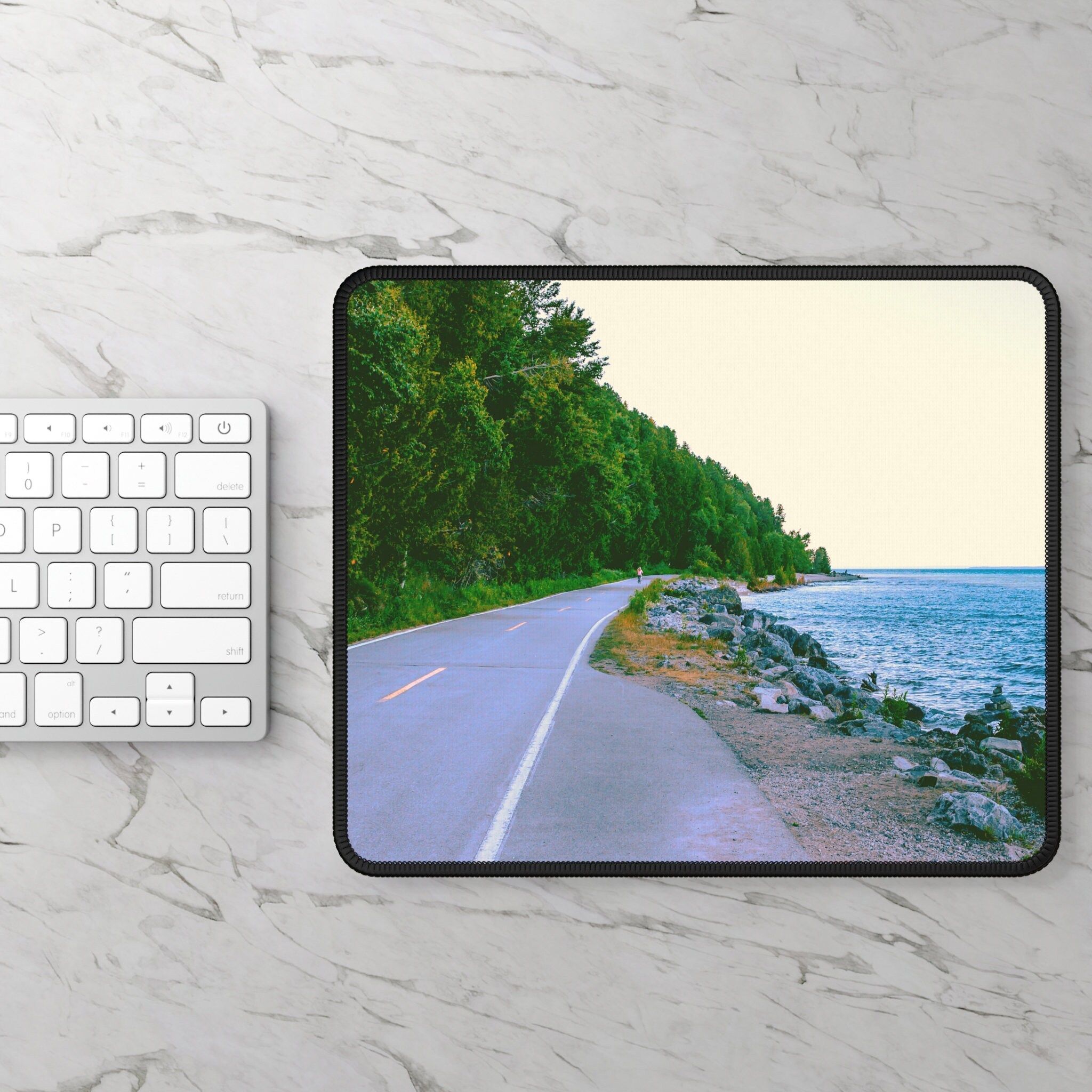 Stunning Mackinac Island Bike Highway Mouse Pad | Scenic Lake Huron ...