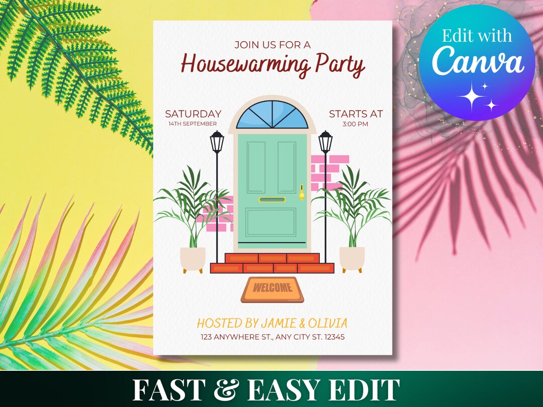 New Home Invitation Template Digital Housewarming Invite Instant ...