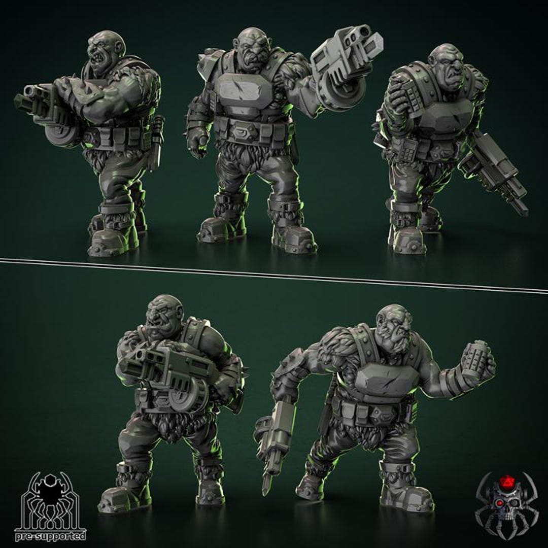 Light Ogre Squad | Eightlegsminiatures | Grimdark Compatible | Set of 5 ...