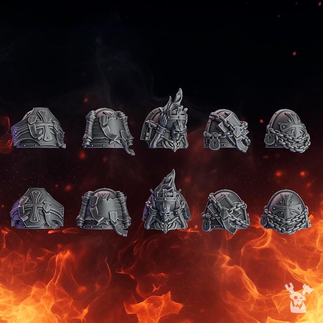 Pactum Aeternum Crusader Shoulder Pads Set X10 Dakkadakka Grimdark ...