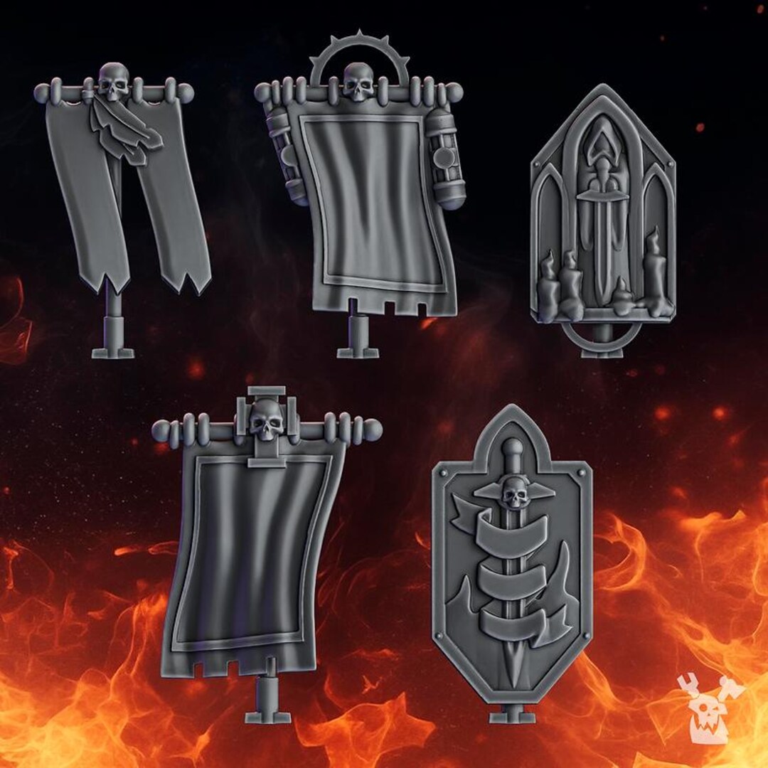 Pactum Aeternum Knight Backpack Flags Set X5 Dakkadakka Grimdark ...