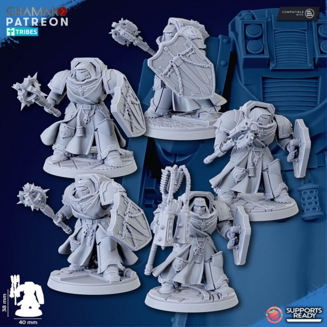 Set of 5 Crusaders of Death | Ghamak | Grimdark Compatible - Etsy