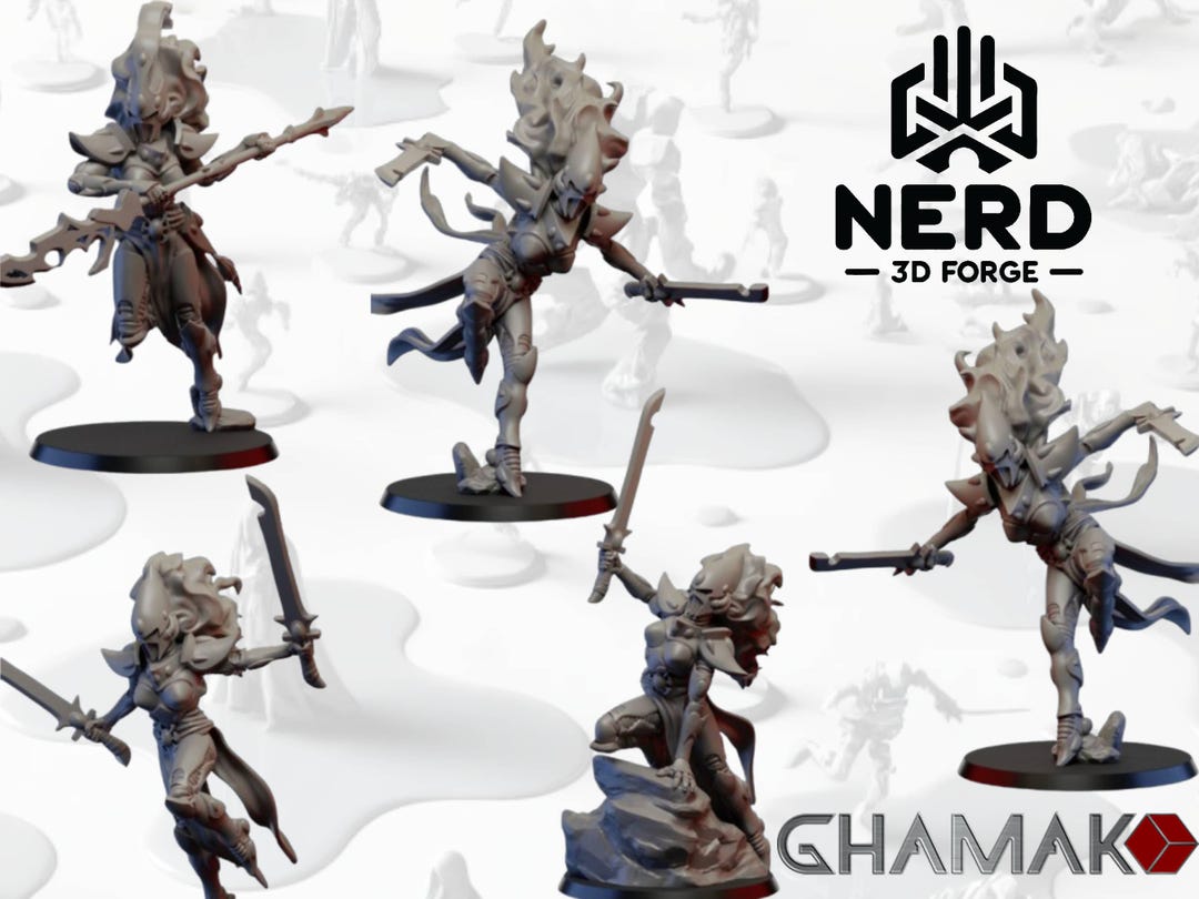 Screaming Warriors Space Elves | Set of 5 | Ghamak - Etsy