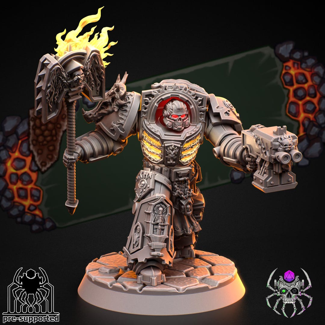 Flame Lizards Heavy Armor Prelate | Eightlegsminiatures | Grimdark ...