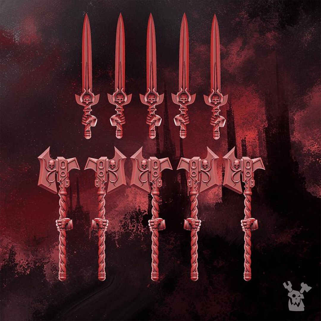 Crimson Wings Honour Squad Cold Weapons Set X10 Dakkadakka Grimdark ...