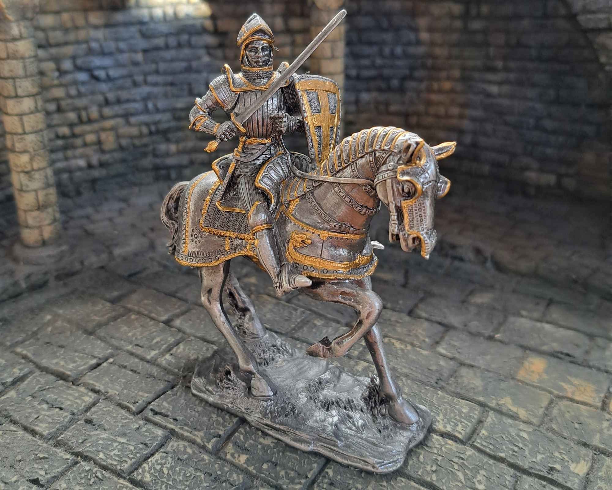 Knight in Light Armour on Horse Metal Knight Sculpture - Etsy