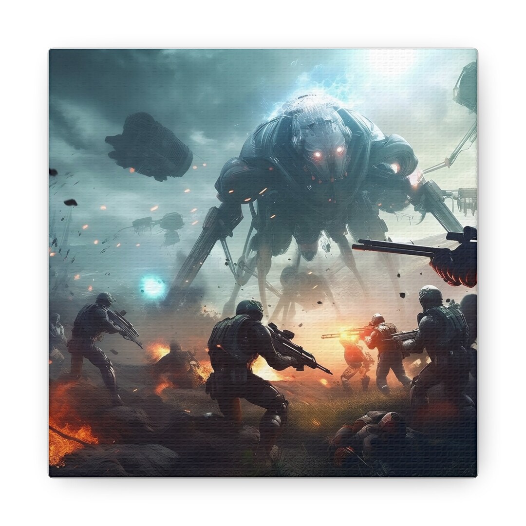 Artwork Futuristic Military Art Alien Invasion Art Space - Etsy