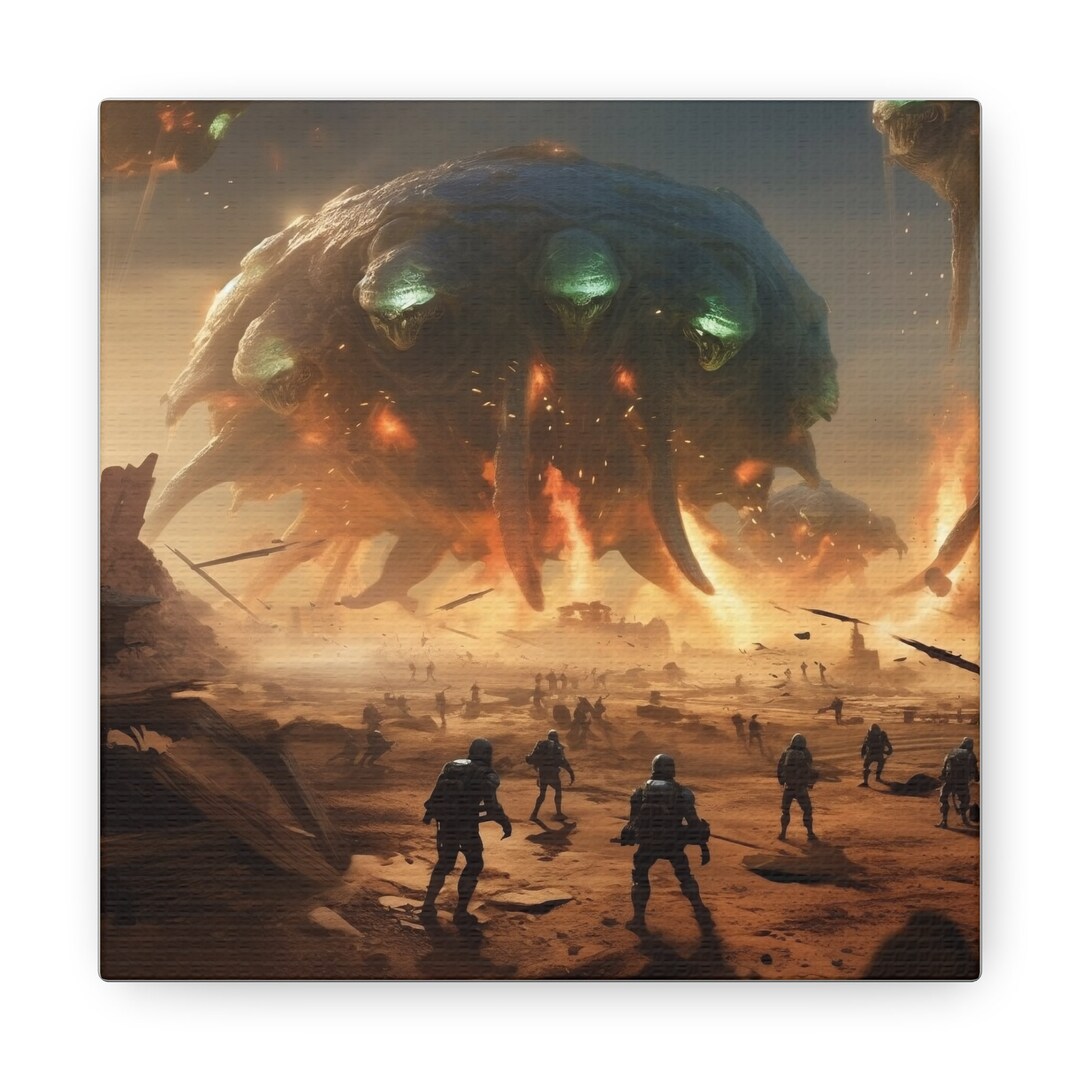 Artwork Futuristic Military Art Alien Invasion Art Space - Etsy