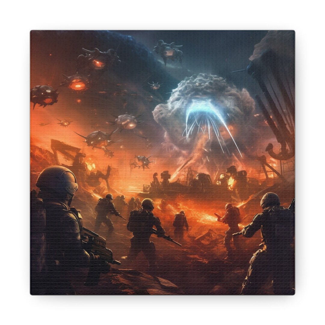 Artwork Futuristic Military Art Alien Invasion Art Space - Etsy